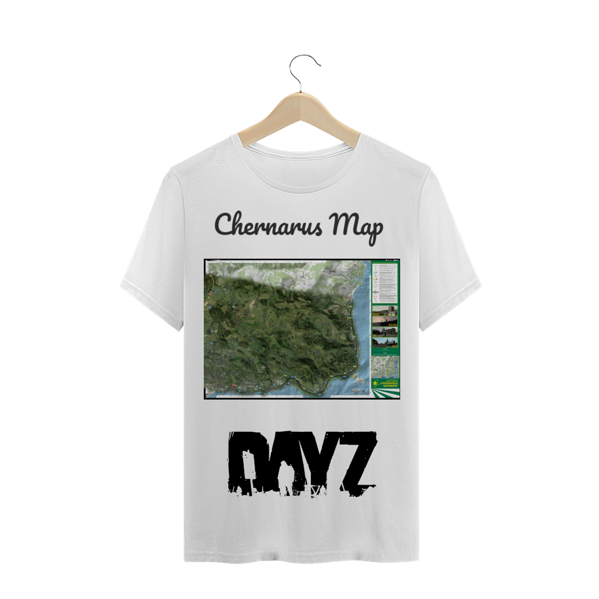 T-SHIRT QUALITY Camisa Dayz Chernarus Map R$59,69 em