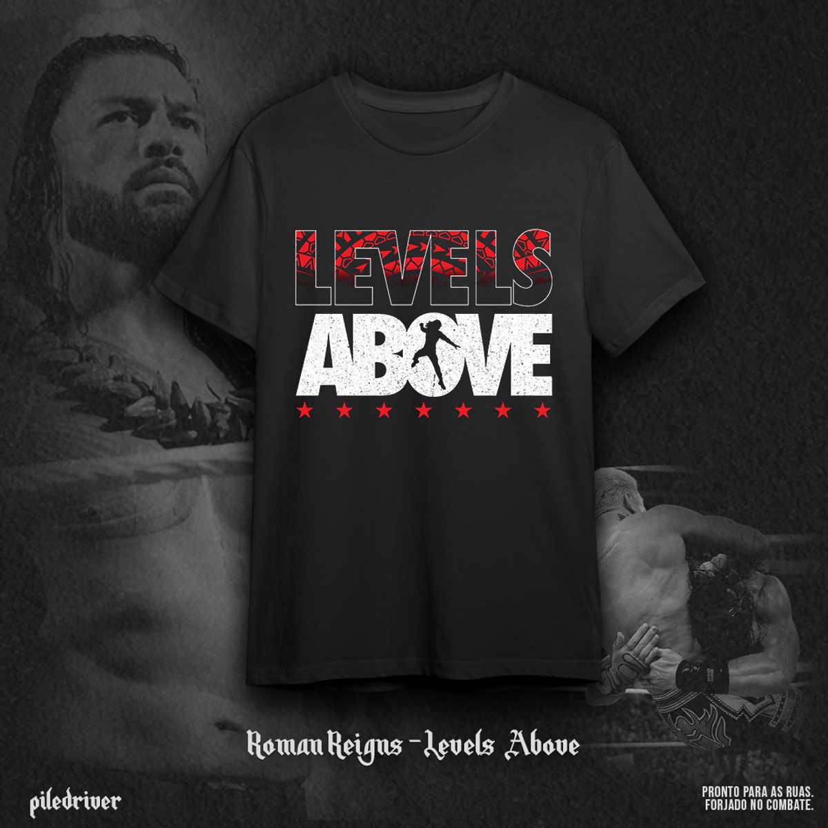 T-Shirt Plus Size Camiseta PLUS SIZE Roman Reigns - Levels Above R$100 ...