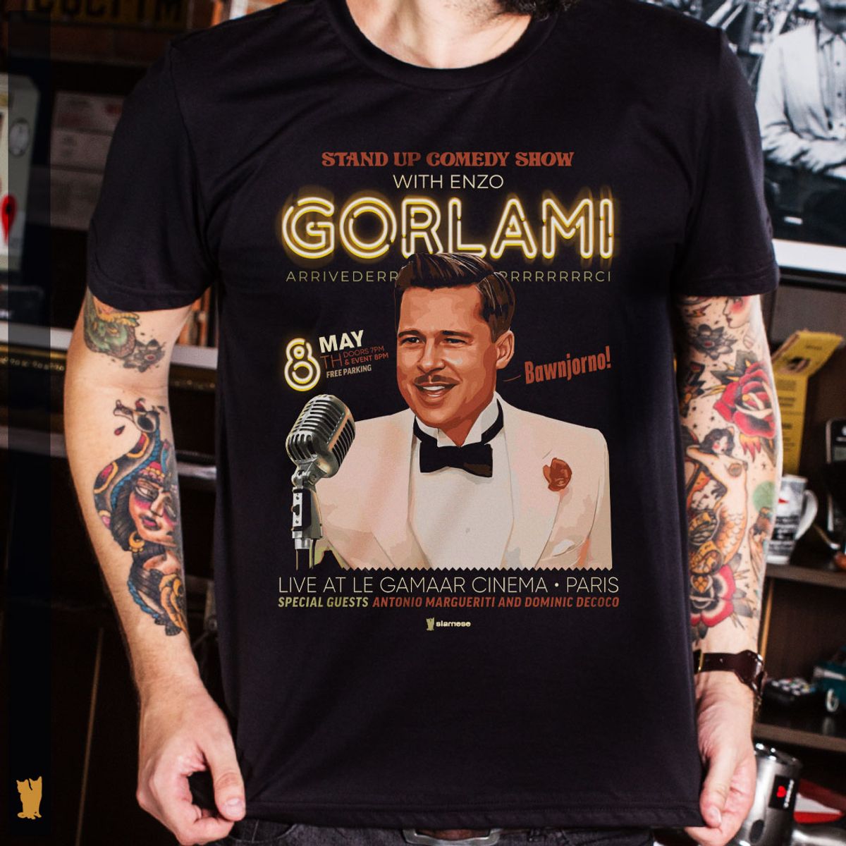 T-Shirt Quality Siamese Gorlami - Bastardos Comedy Show em Siamese T-Shirts