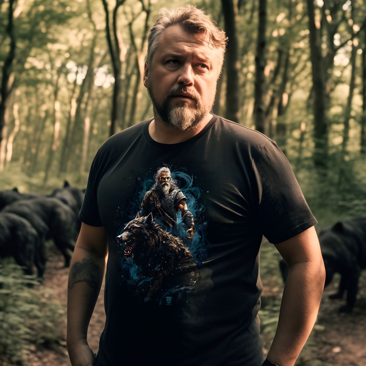 T-Shirt Plus Size Fenrir e Tyr / Plus Size R$79,90 em Nordk Original